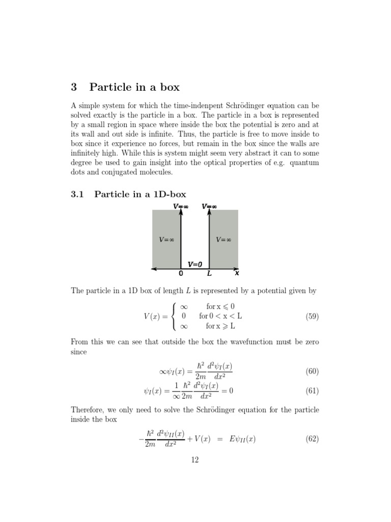 3.1 Particle in A 1d-Box | PDF | Wave Function | Solid State Engineering