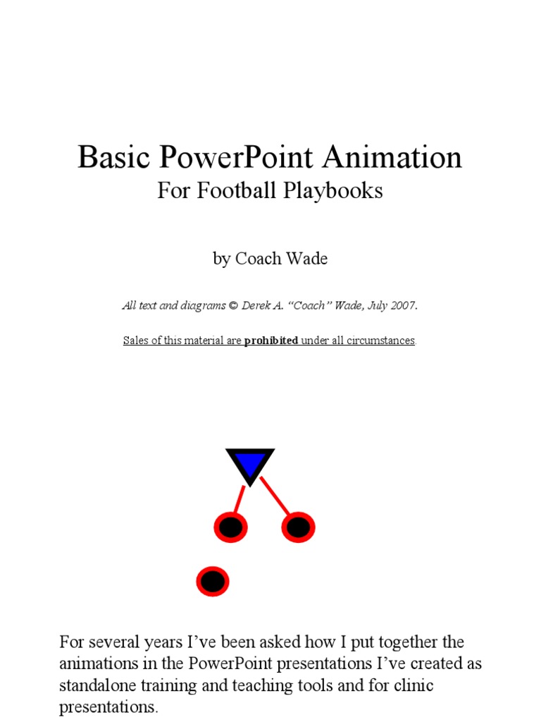 Basic Powerpoint Animation: For Football Playbooks | PDF | Animation | Computing