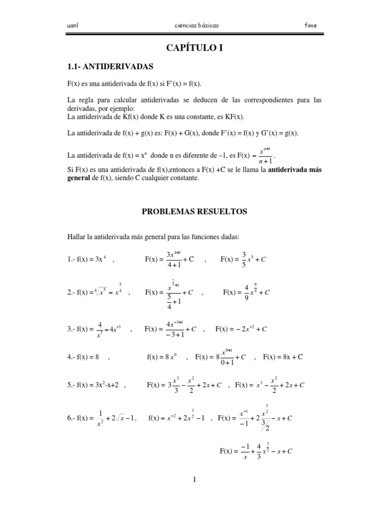 Calculo Integral (Problemario) | PDF | Integral | Funciones y mapeos