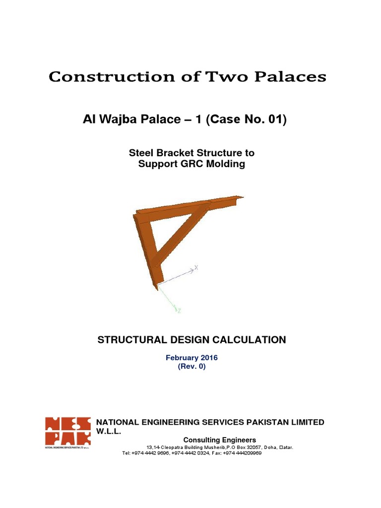 Design Report Moulding Bracket 24-02-16 | PDF | Structural Steel ...