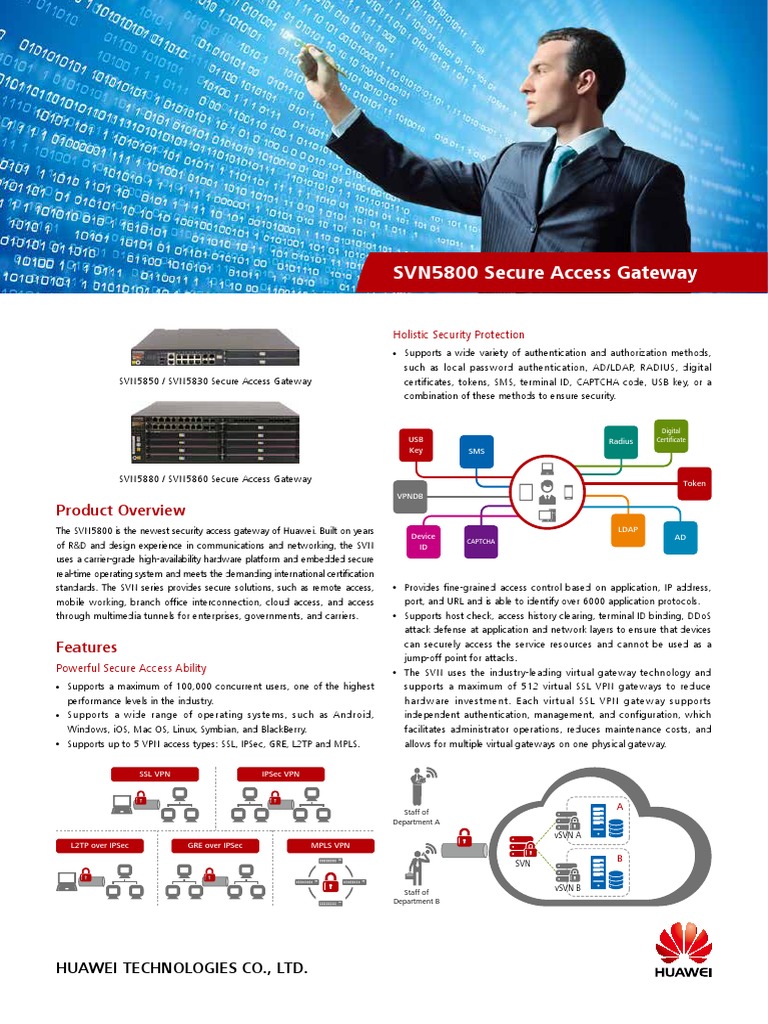 HUAWEI SVN5800 Secure Access Gateway Brochure | PDF | Virtual Private ...
