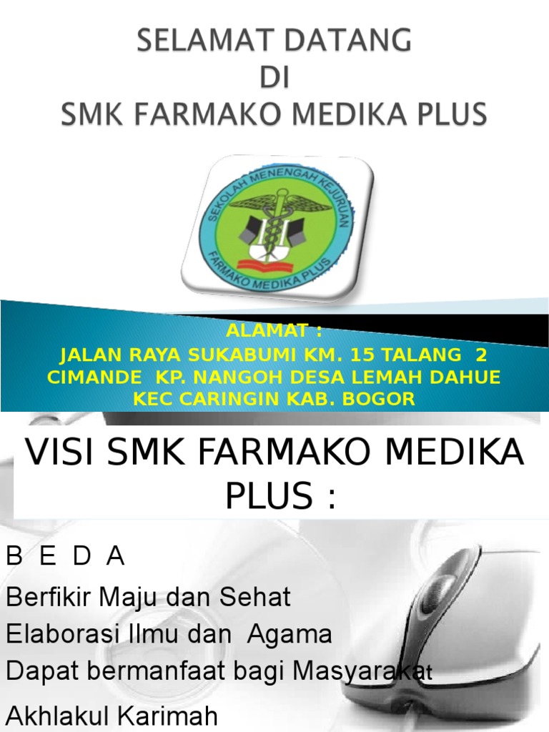 SMK Farmako Medika Plus: Visi dan Program | PDF | Komputer