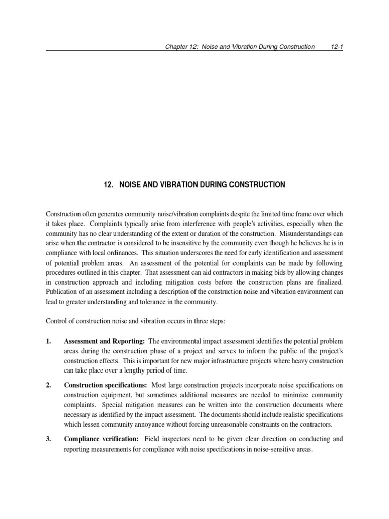 Construction Noise & Vibration Management | PDF | Deep Foundation | Noise