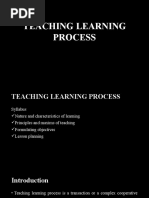 Teaching Learning Process | PDF | Teaching Method | Learning