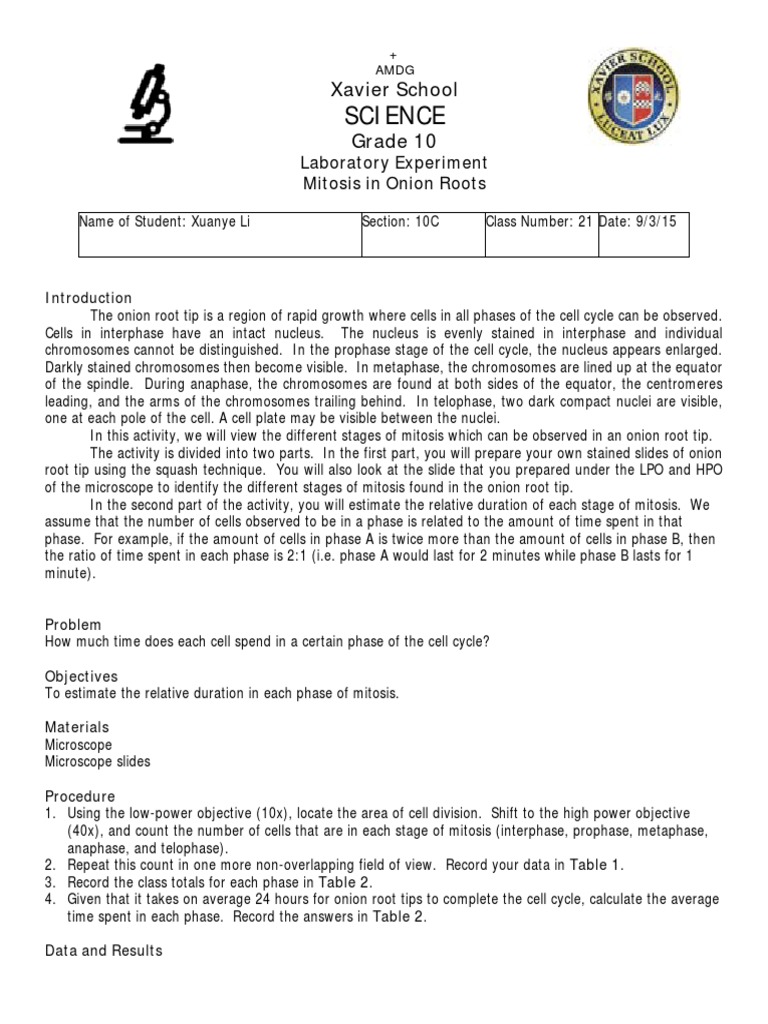 Lab Experiment Mitosis in Plants | Download Free PDF | Mitosis | Cell Cycle