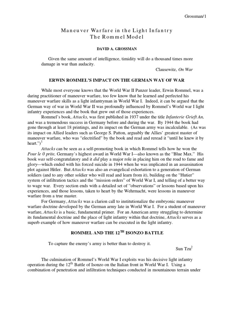 The Rommel Models Impact On Maneuver Warfare | PDF | Maneuver Warfare ...