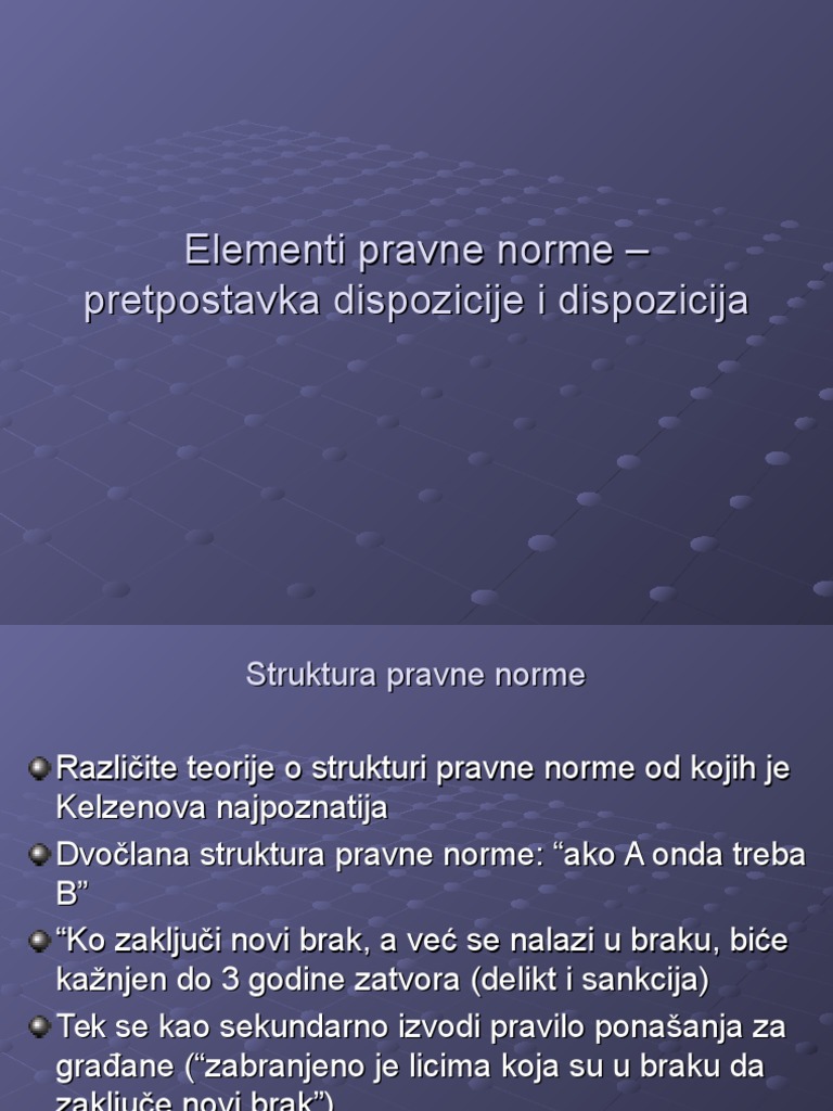 Pretpostavka Dispozicije I Dispozicija | PDF