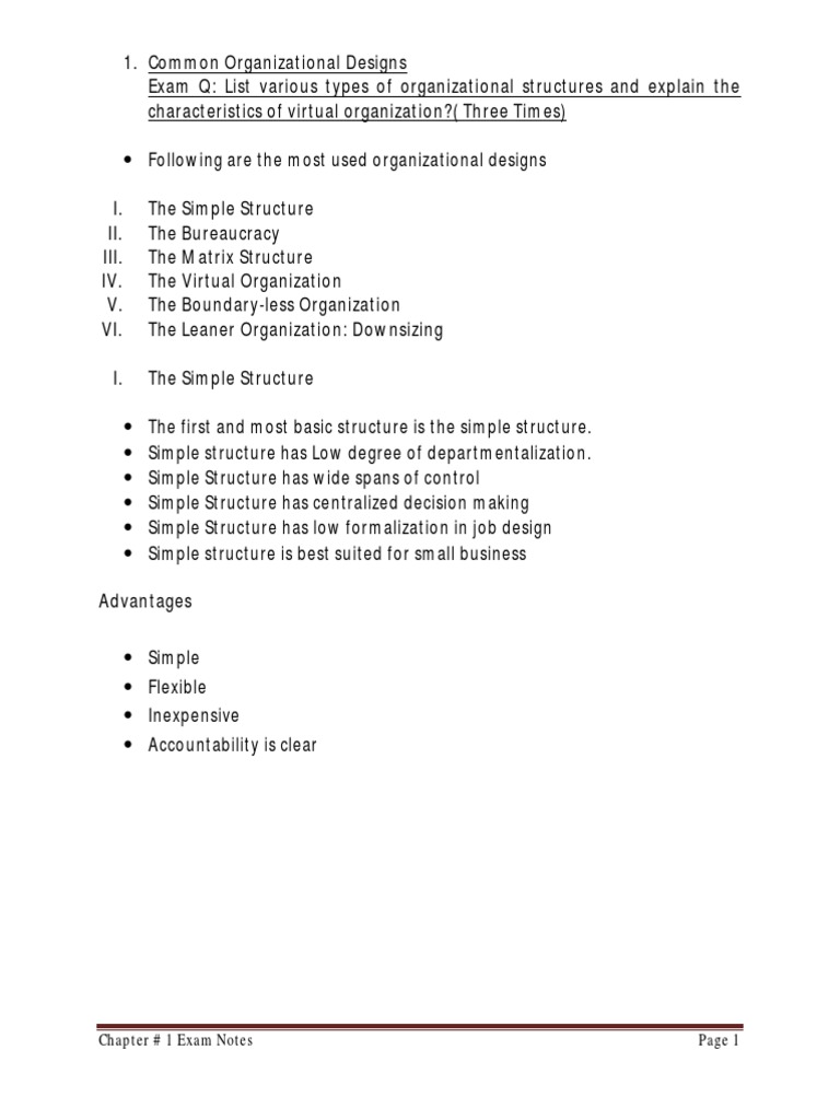 Overview of Organizational Designs | PDF | Organizational Structure ...