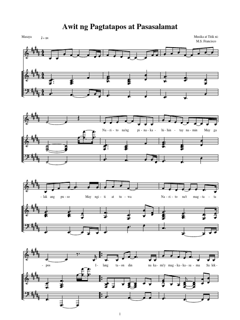 Awit NG Pagtatapos | PDF