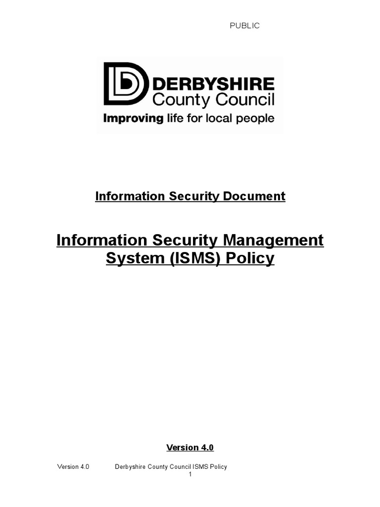 Derbyshire ISMS Policy Overview | PDF | Information Security ...
