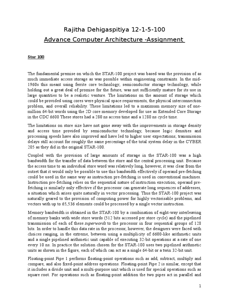 Star 100 and TI-ASC | PDF | Instruction Set | Central Processing Unit