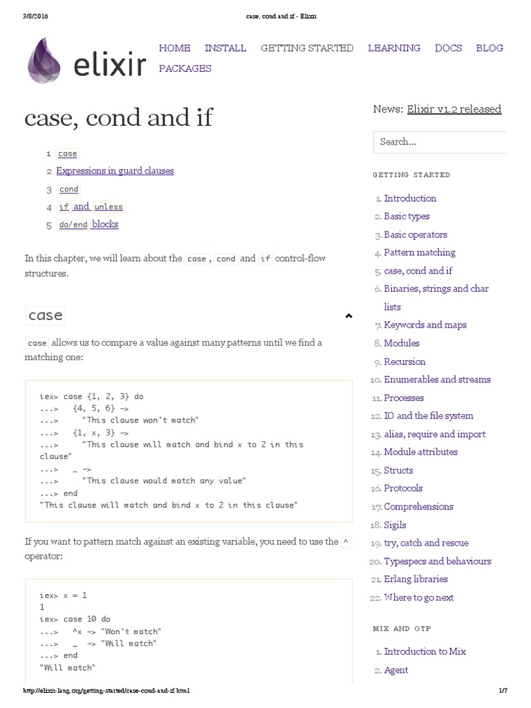Case, Cond and If - Elixir | PDF | Reserved Word | Parameter (Computer Programming)