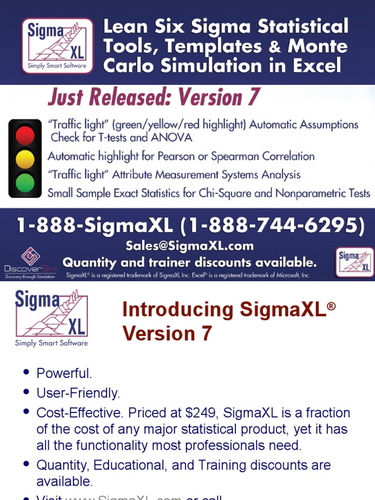 Introducing SigmaXL Version 7 - Aug 13 2014 | PDF | Student's T Test ...