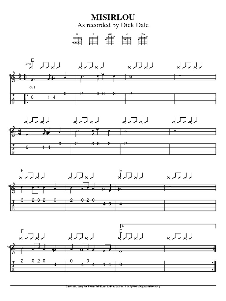 Misirlou Guitar Tab by Dick Dale | PDF