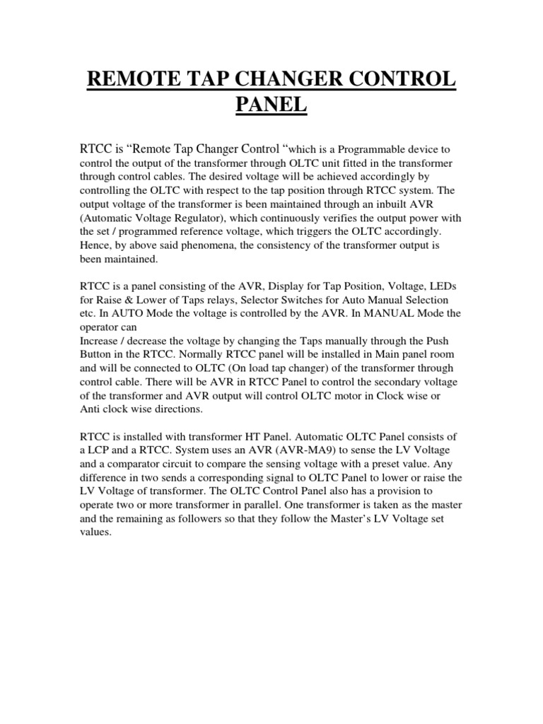 RTCC Avr | PDF | Transformer | Relay