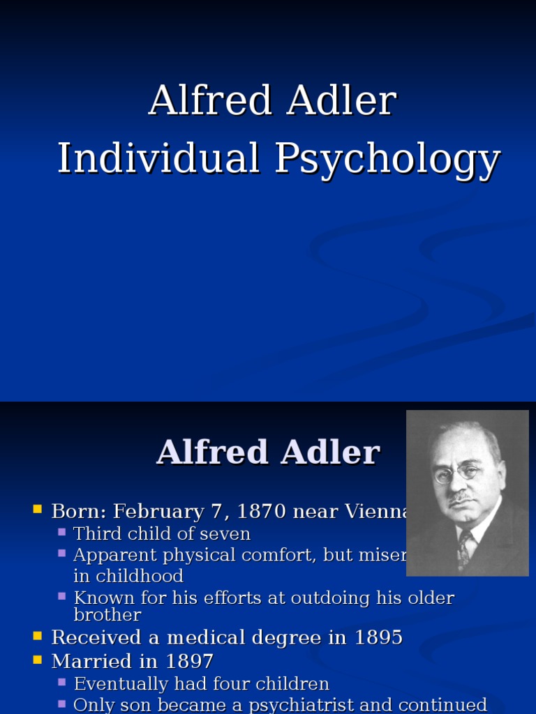 Alfred Adler Individual Psychology | PDF | Motivation | Motivational