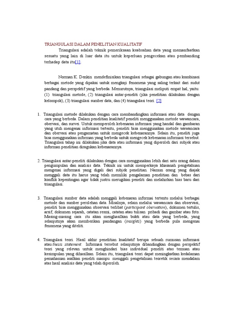 Triangulasi Dalam Penelitian Kualitatif | PDF