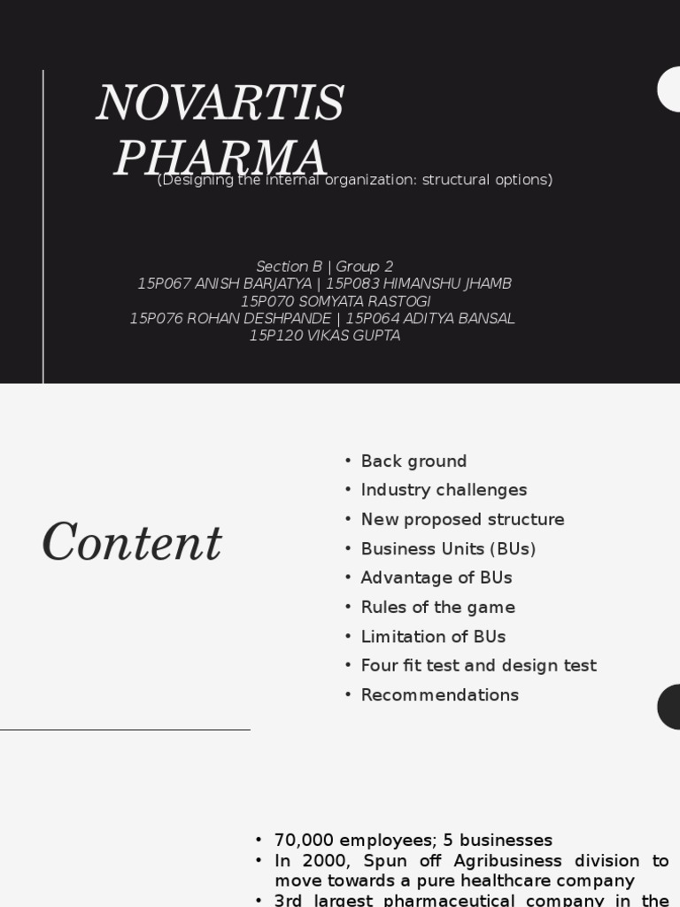 Novartis 2.0 | Novartis | Pharmaceutical Industry