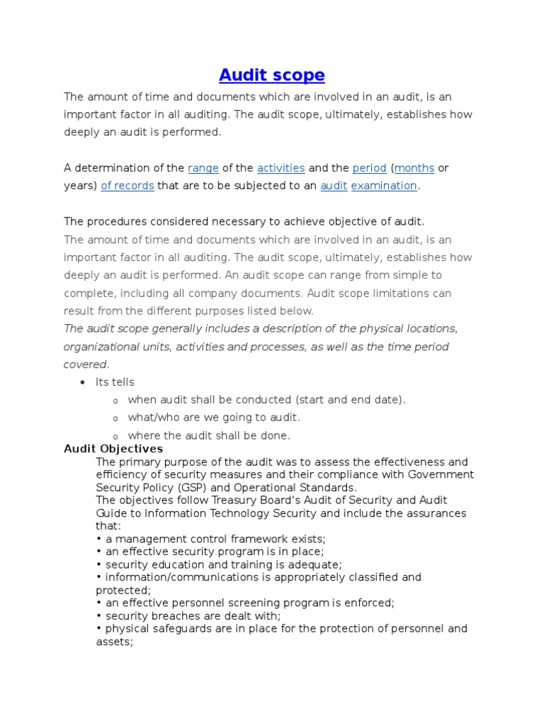 3 Audit Scope | PDF | Security | Audit