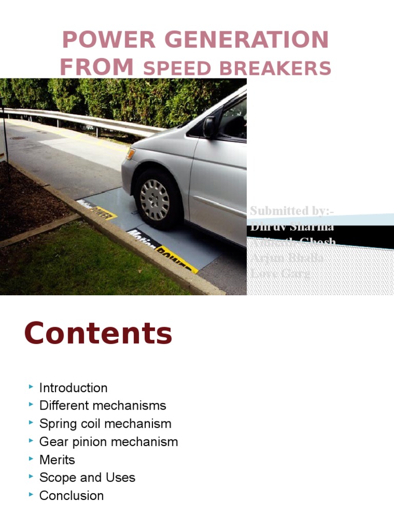 Electricity Generation via Speed Breakers | PDF | Rotation Around A ...