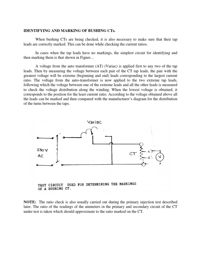 Bushing CT Identification and Testing | PDF | Electrical Equipment | Force
