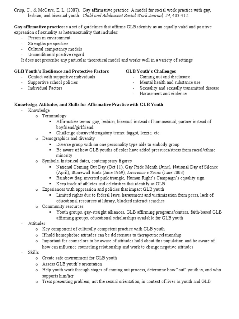 Gay Affirmative Practice | PDF | Homosexuality | LGBTQIA+ Studies