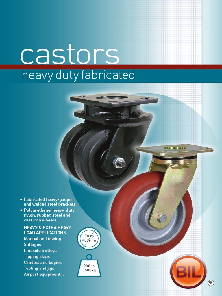 4 Heavy Duty Fabricated Castors BIL Castors Wheels Cat Ed4 | PDF ...