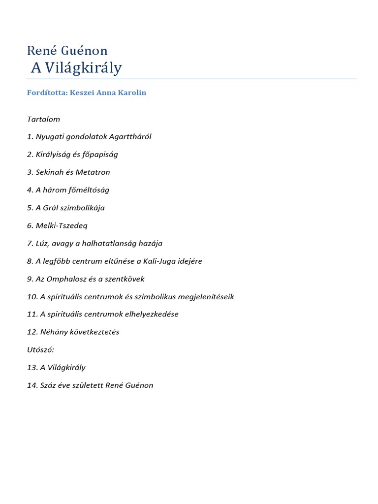 René Guénon - A Világkirály | PDF