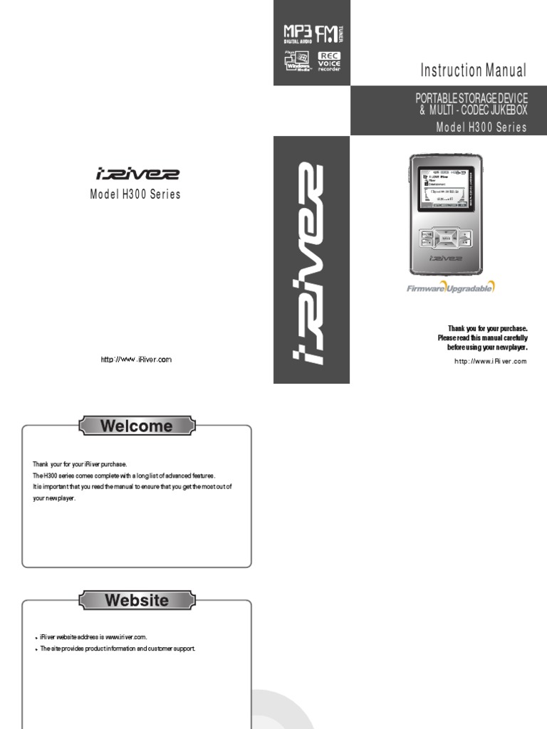 Iriver mp3 Player h300 Usa Eng | PDF | Installation (Computer Programs ...