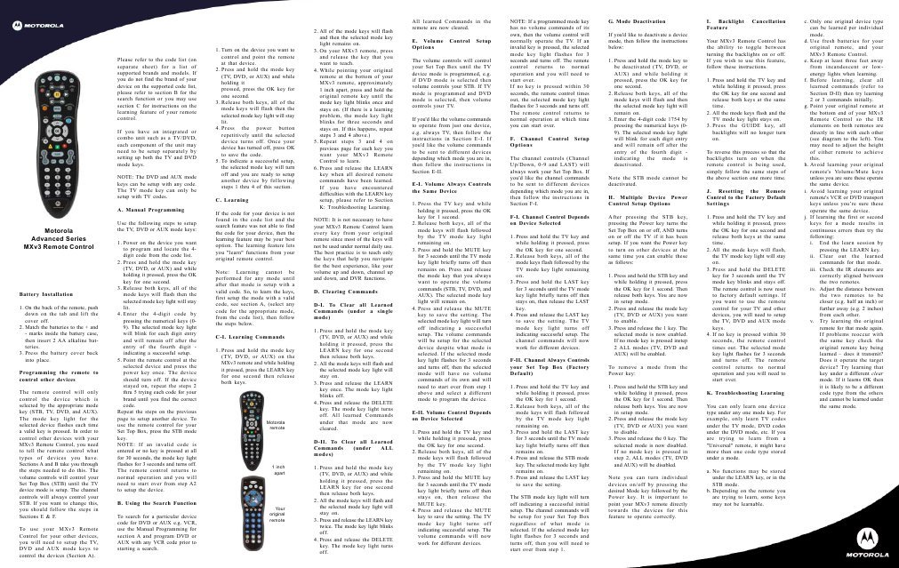 MXv3 Remote Setup Guide | PDF | Remote Control | Set Top Box