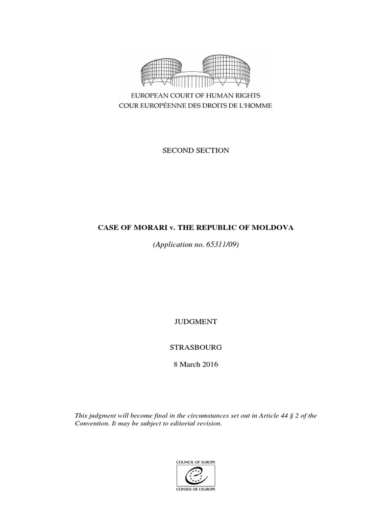 Morari v. Moldova: Entrapment Case Judgment | PDF | Entrapment | Crime ...