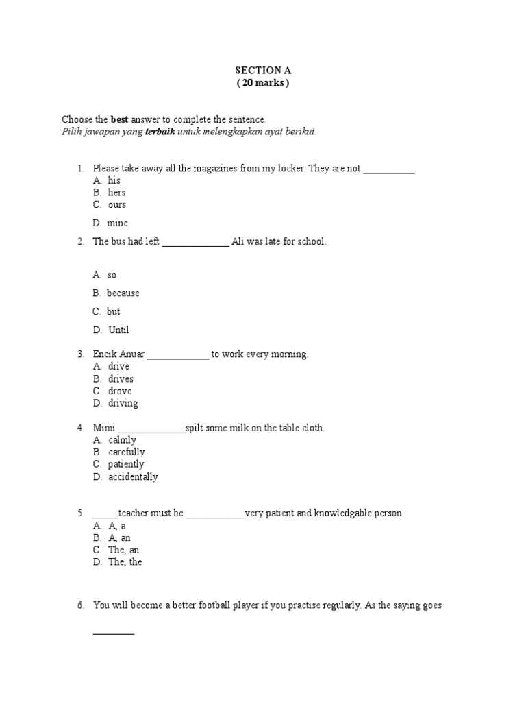 English Year 6 UPPA Section A Paper 1 2016 | PDF | Steve Jobs | Apple Inc.