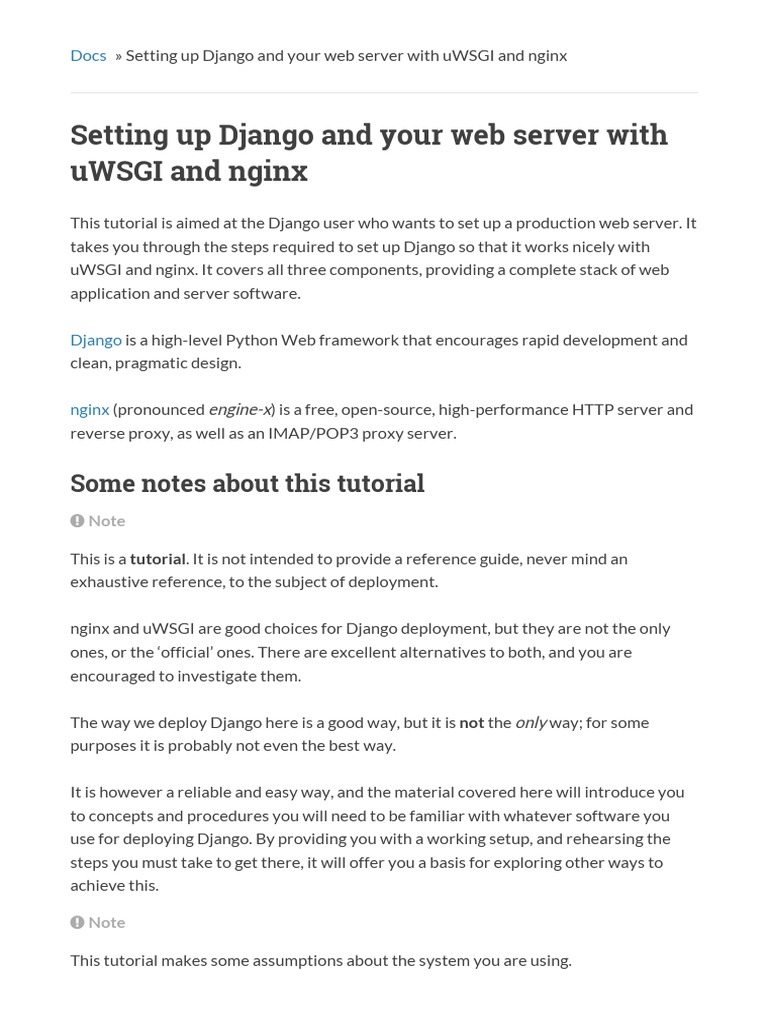 Setting Up Django and Your Web Server With UWSGI and Nginx - UWSGI 2 ...