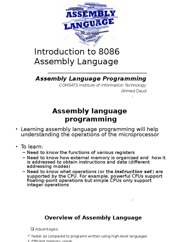 MSI Lab Lecture 1-2 | PDF | Assembly Language | Central Processing Unit