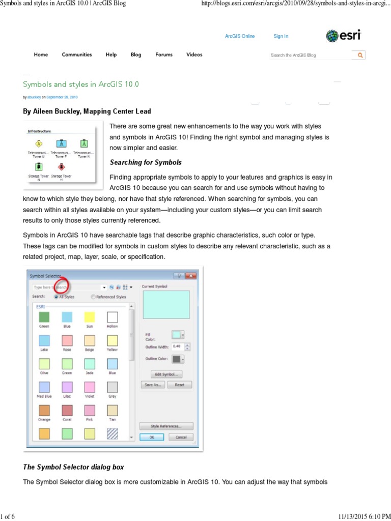 Symbols and Styles in Arcgis 10.0: by Aileen Buckley, Mapping Center ...