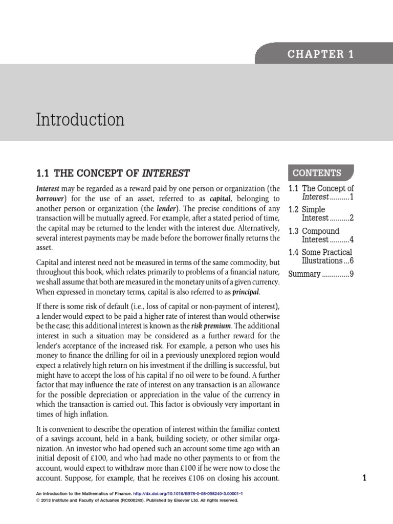 1.1 The Concept of Interest | PDF | Compound Interest | Interest