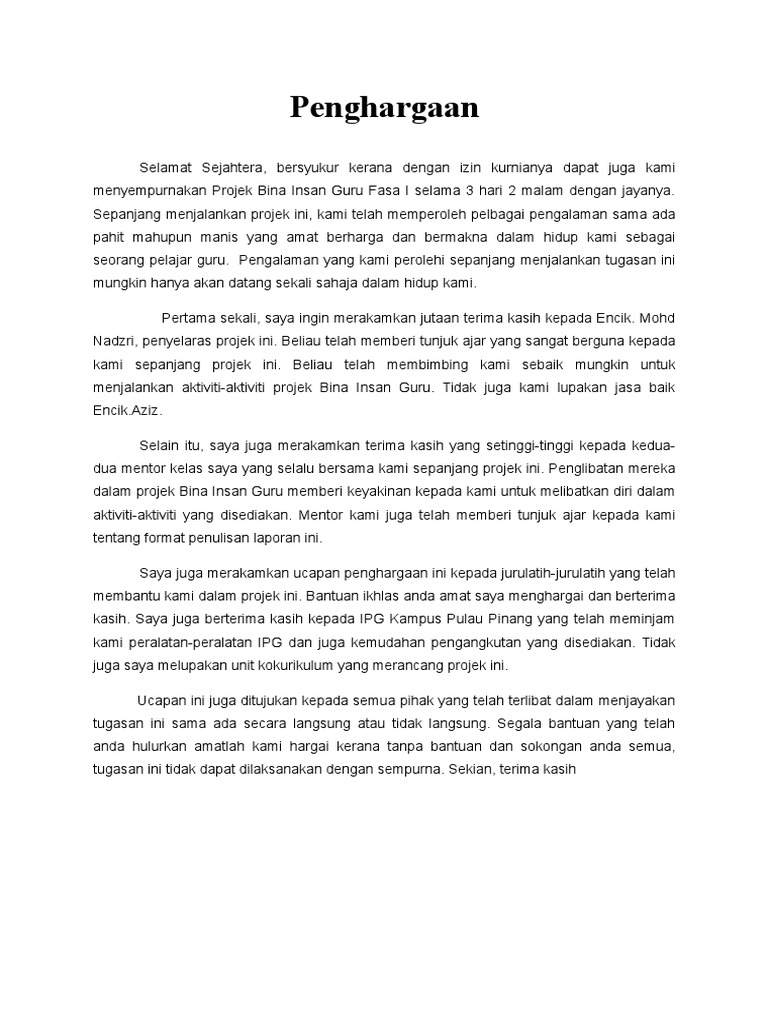 Contoh Penghargaan | PDF
