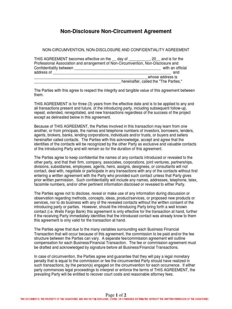 Blank NCND | PDF | Non Disclosure Agreement | Civil Law (Legal System)