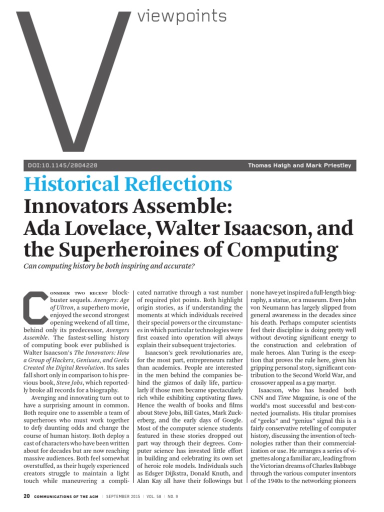 Ada Lovelace Viewpoint | PDF | Computer Program | Programming