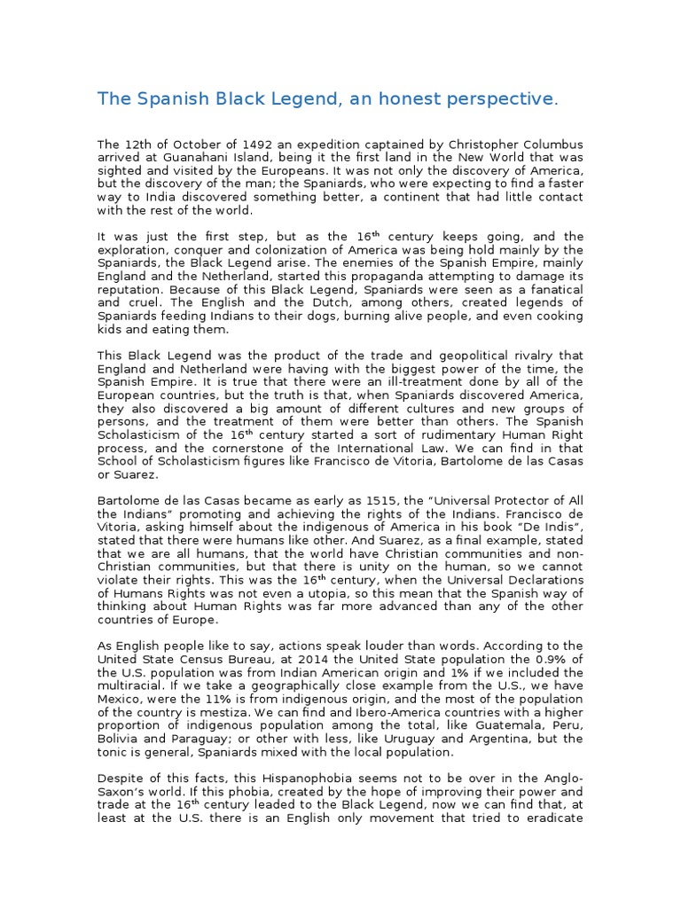 The Spanish Black Legend | Voyages Of Christopher Columbus | Ethnicity