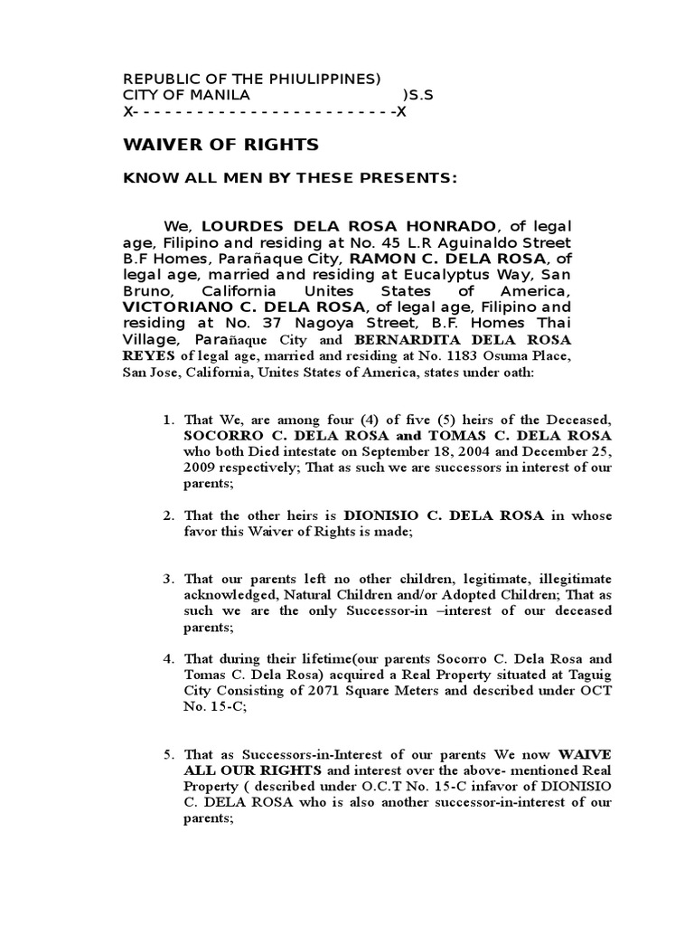 Waiver of Rights | Law And Economics | Private Law