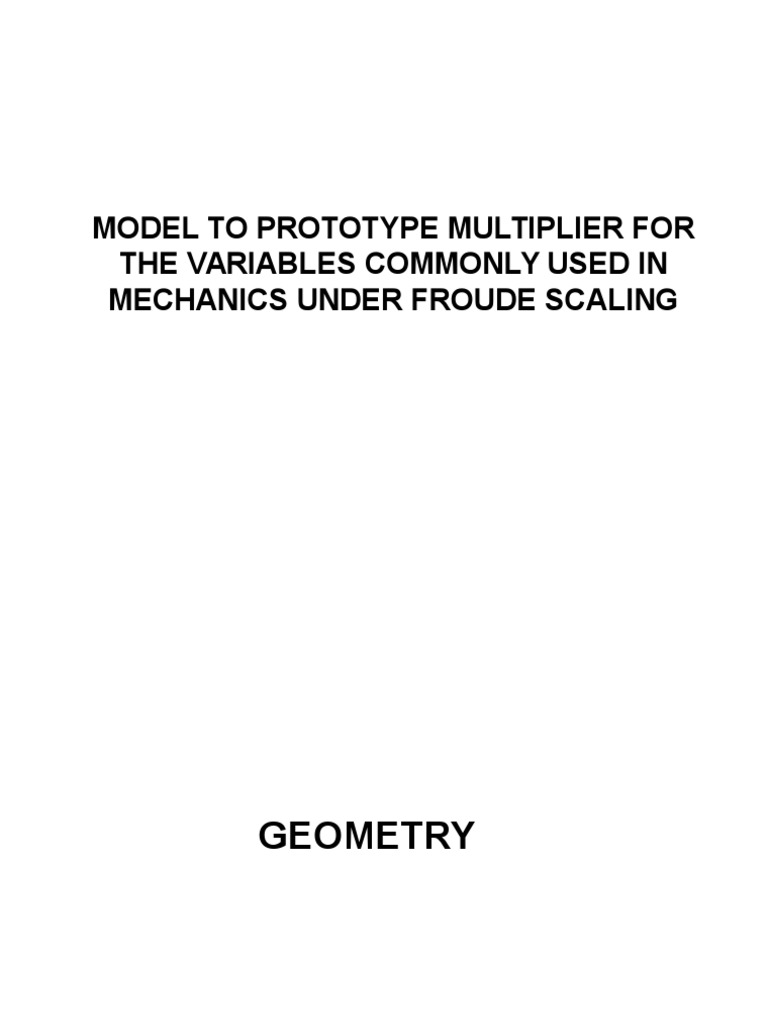 Froude Scaling | PDF | Force | Mechanical Engineering
