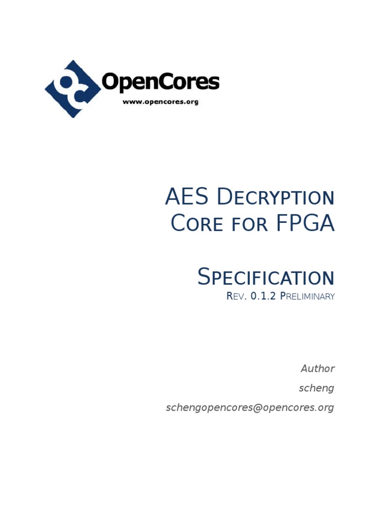 AES Decryption Core For FPGA | PDF | Field Programmable Gate Array | Command Line Interface
