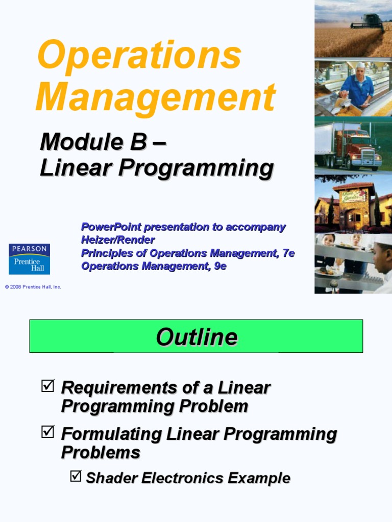 Operations Management Module B Pdf Linear Programming Scheduling