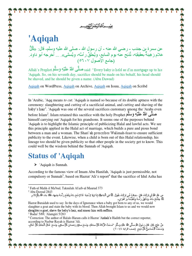 Aqiqah | PDF | Sharia | Islamic Ethics
