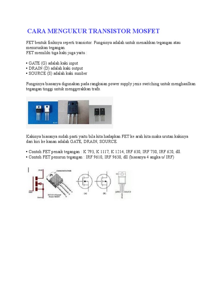Transistor Mosfet | PDF