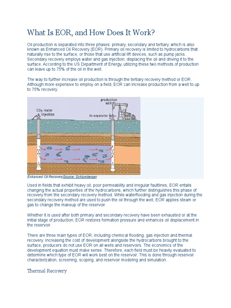 What Is EOR, and How Does It Work?: Thermal Recovery | PDF | Enhanced ...