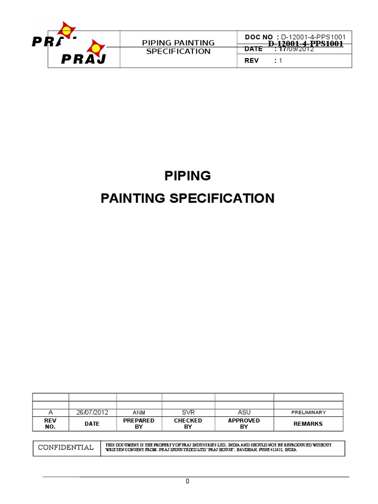 Painting Spec | PDF | Pipe (Fluid Conveyance) | Paint