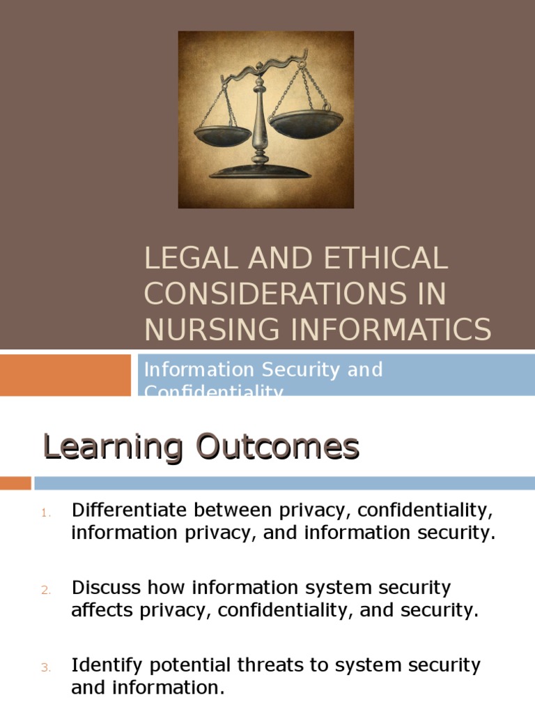 Legal and ethical considerations in nursing informatics | Password ...