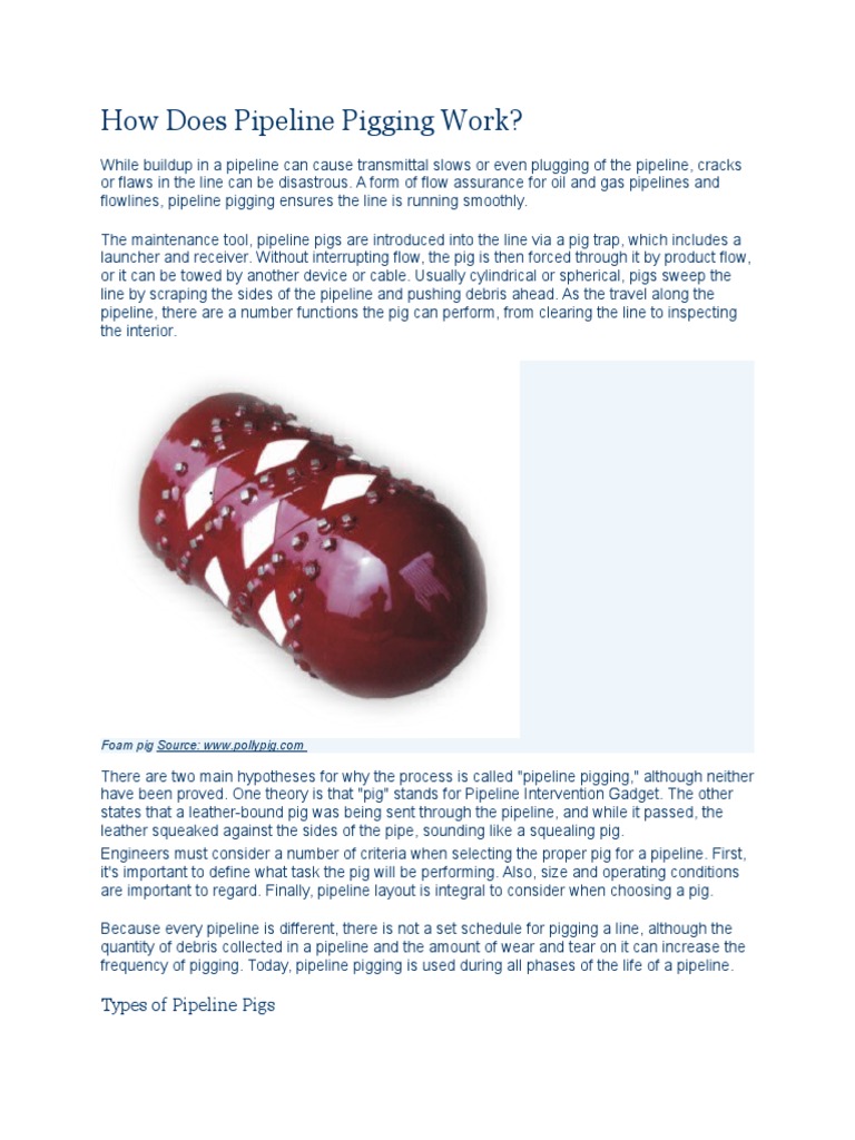 How Does Pipeline Pigging Work | PDF | Pipeline Transport | Gases